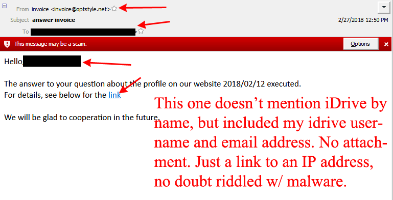 iDrive security breach. Backblaze not much better. – Dan Dreifort